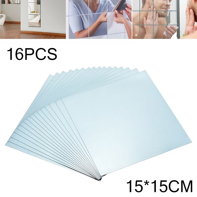 16pcs 15cm*15cm Square Adhesive Mirror Stickers Mi... – Grandado