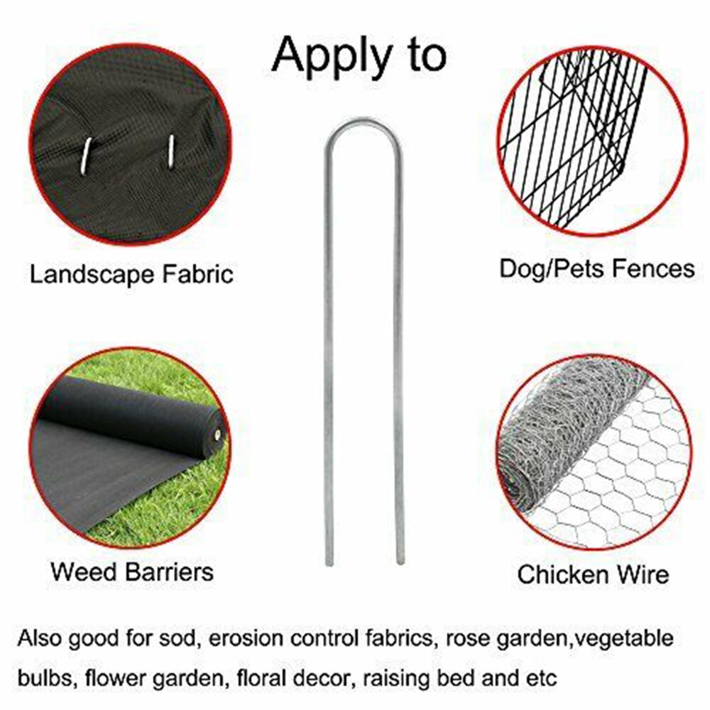 Yard U Shape Pegs Outdoor 20PCS Galvanised Steel T... – Grandado