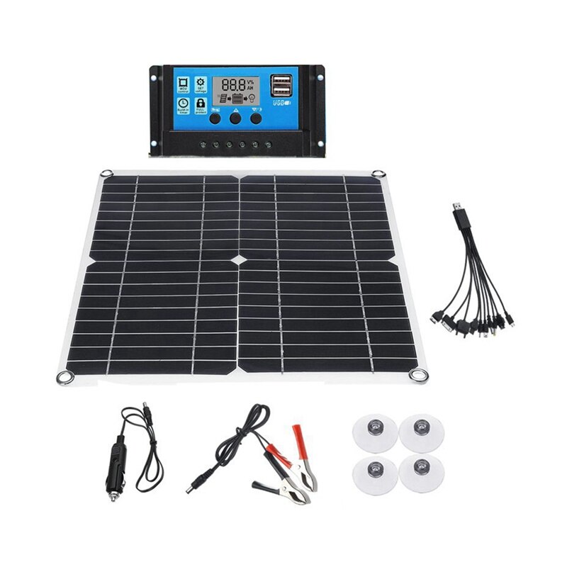 12V Portable Solar Panel Kit 2 USB Charger Port Wi... – Vicedeal