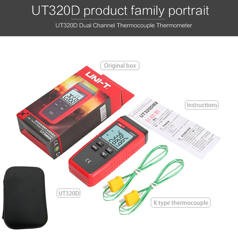 UNI-T UT320A/UT320D Mini Contact Type Thermometer ... – Vicedeal