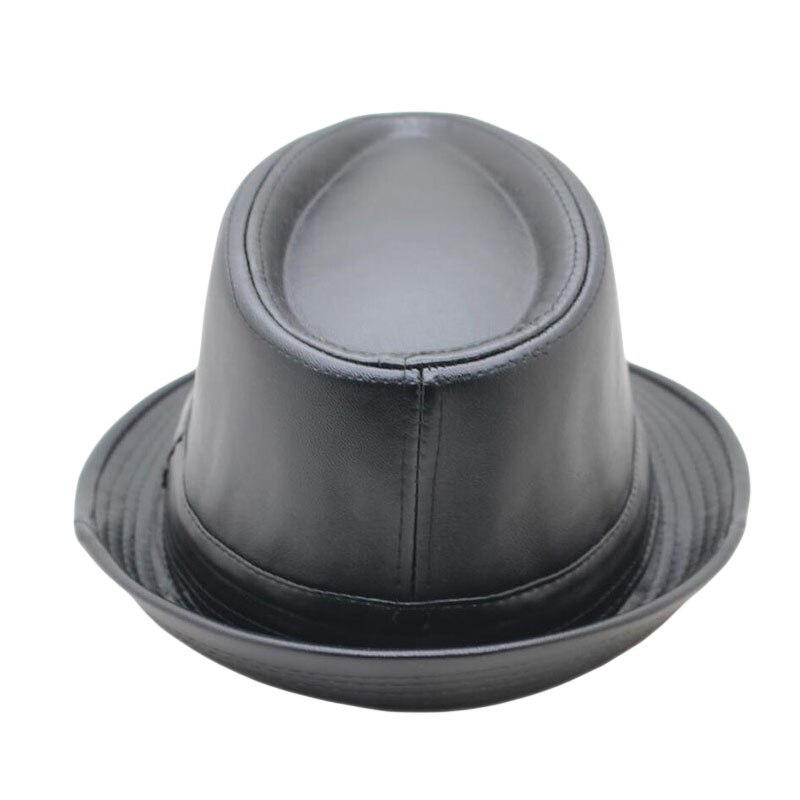 Fedoras Autumn Winter Hats for Men PU Leather Jazz... – Grandado
