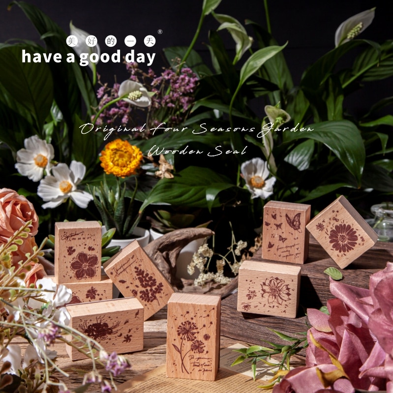 Vintage Flowers Series Decoration Stamp Wooden Rub... – Vicedeal