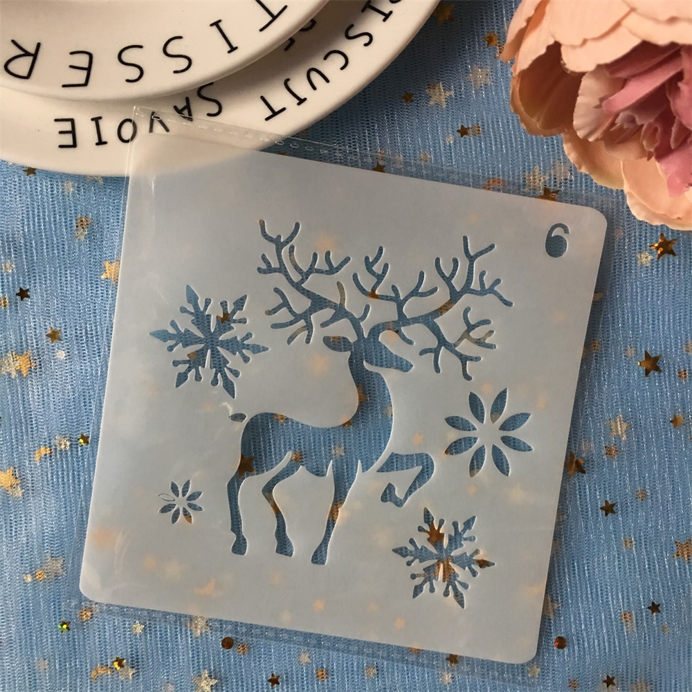 13cm Christmas Deer Snow DIY Layering Stencils Pai... – Vicedeal