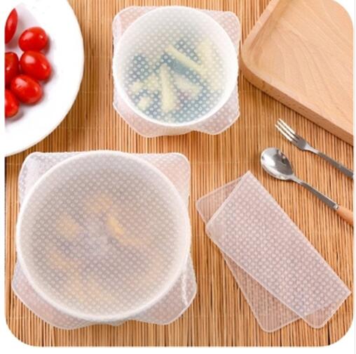 4 sztuk wielokrotnego użytku silikonowe jedzenie z... – Grandado