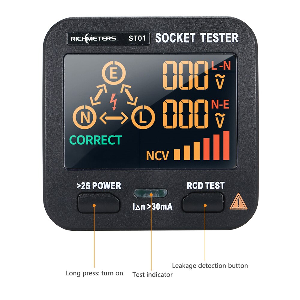 Richmeters St01 Digital Smart Socket Tester Voltag Grandado