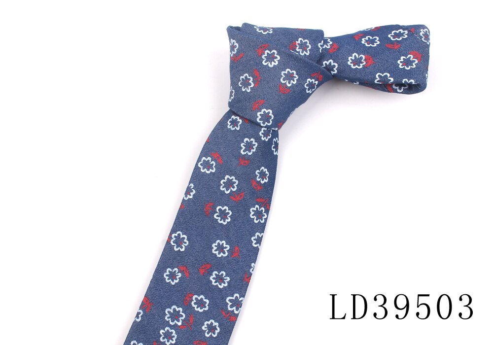 Corbata de tela vaquera con estampado Floral para ... – Vicedeal