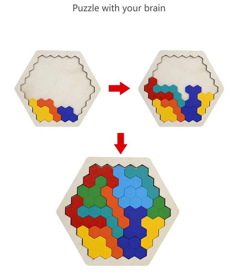 Wooden Honeycomb Logic Puzzles Kids Wooden Trainin... – Grandado