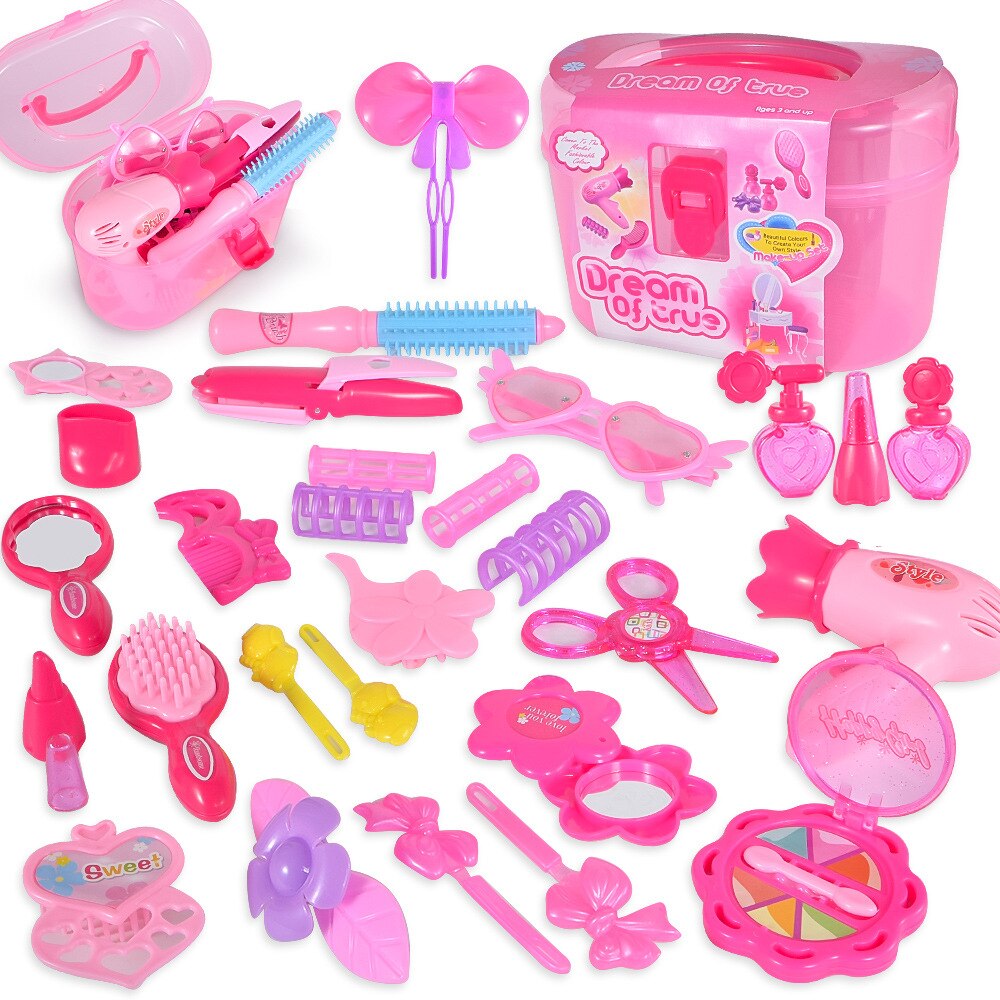 24 Pcs Pretend Play Makeup Toys Pink Kids Makeup S... – Vicedeal