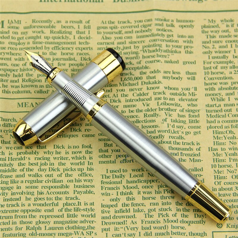 Brand Noble Golden & Silver Stainless Fountain Pen... – Vicedeal