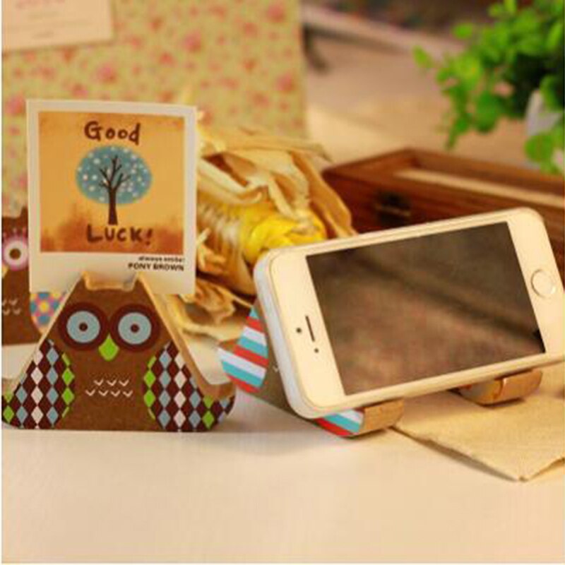 Stylish Mobile Phone Holder Owl Couple Retro Woode... – Grandado