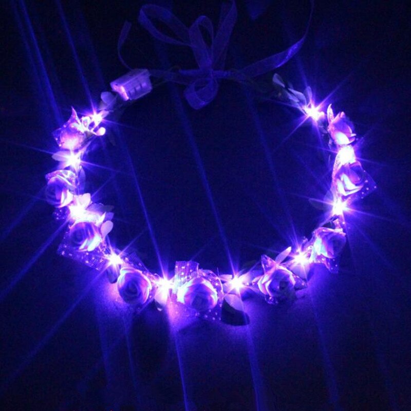 LED Flashing Glow Flower Headband Adults Kids Ligh... – Grandado