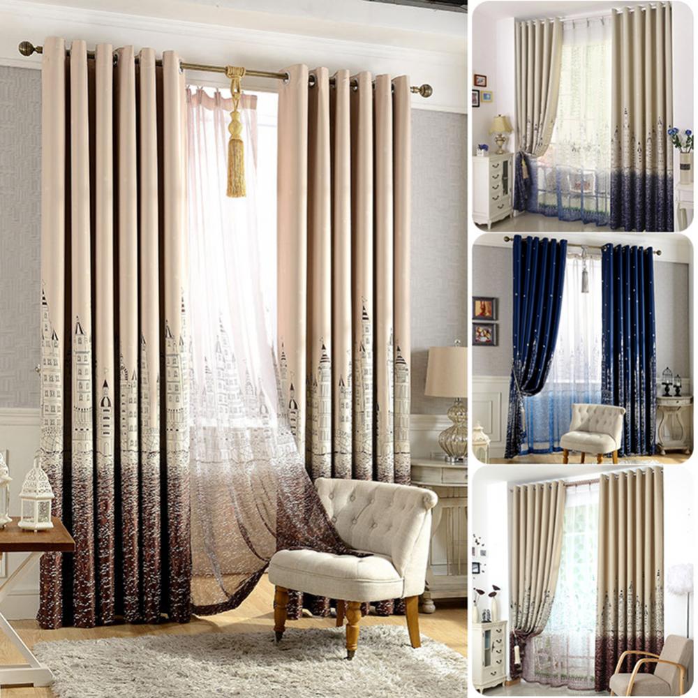 12 Holes Dim Out Castle Window Curtain Fabric Pane... – Grandado