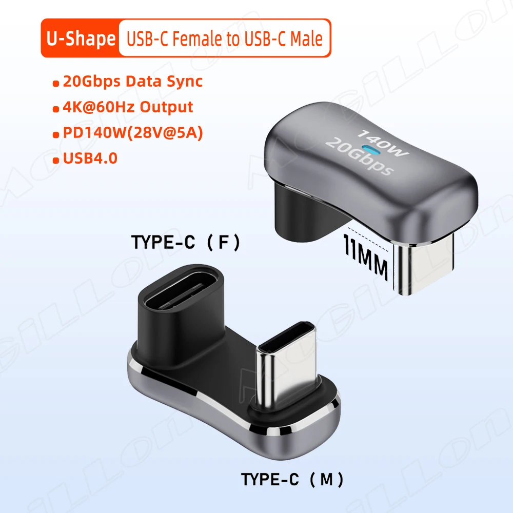 U Shape USB Type C Adapter 140W Fast Charging Adap... – Grandado