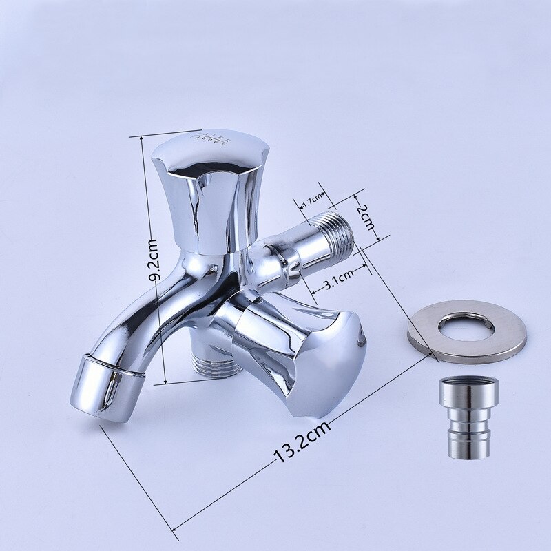 Zinc Alloy Chrome Double Faucet Wall Mount Washing... – Vicedeal