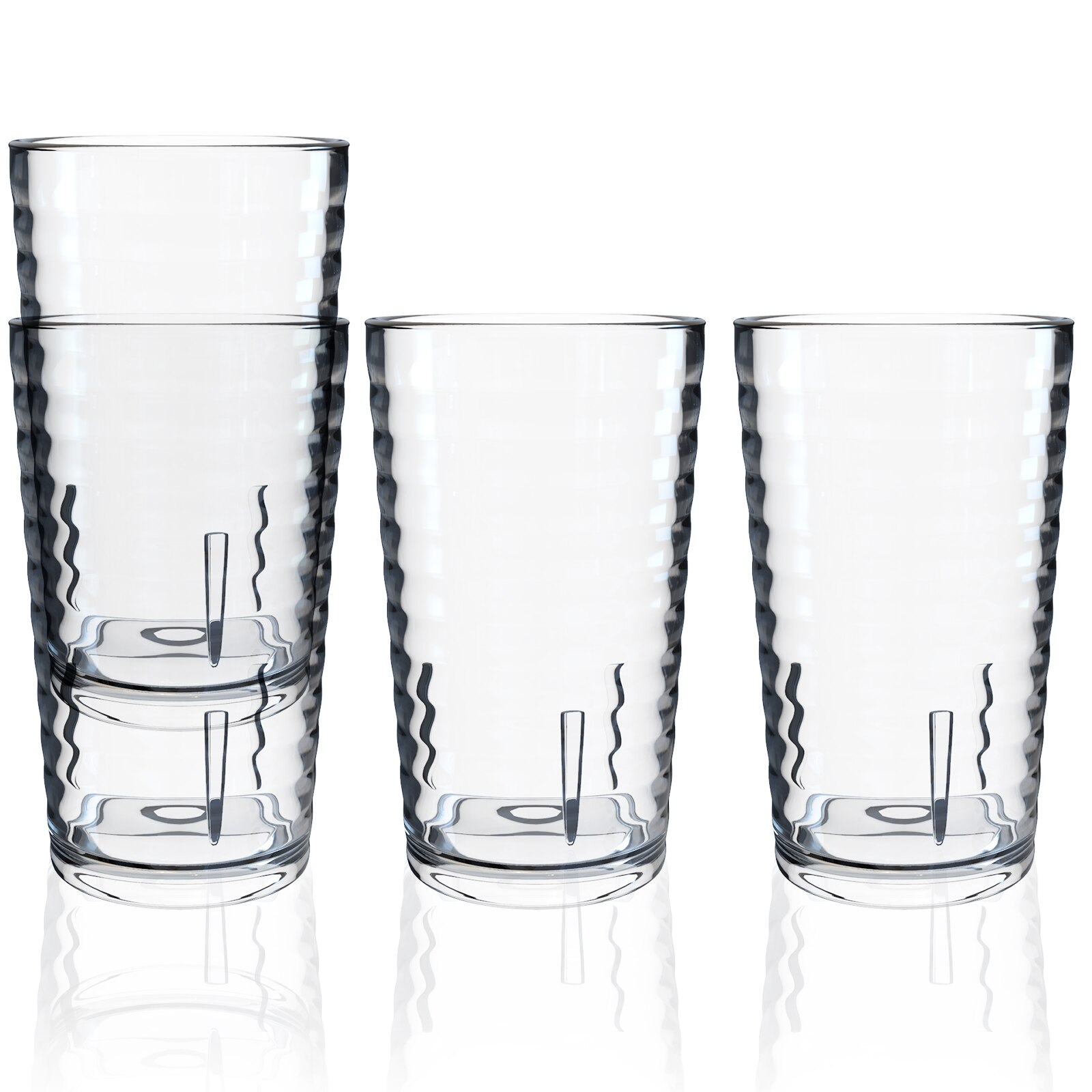 6PCS 385ml Stackable Plastic Glasses Unbreakable T... – Grandado