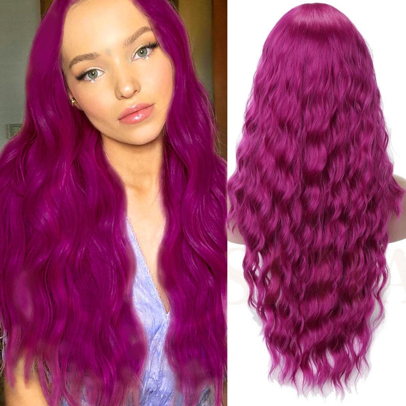 LISI HAIR Long Water Synthetic Hair Purple Black W... – Grandado