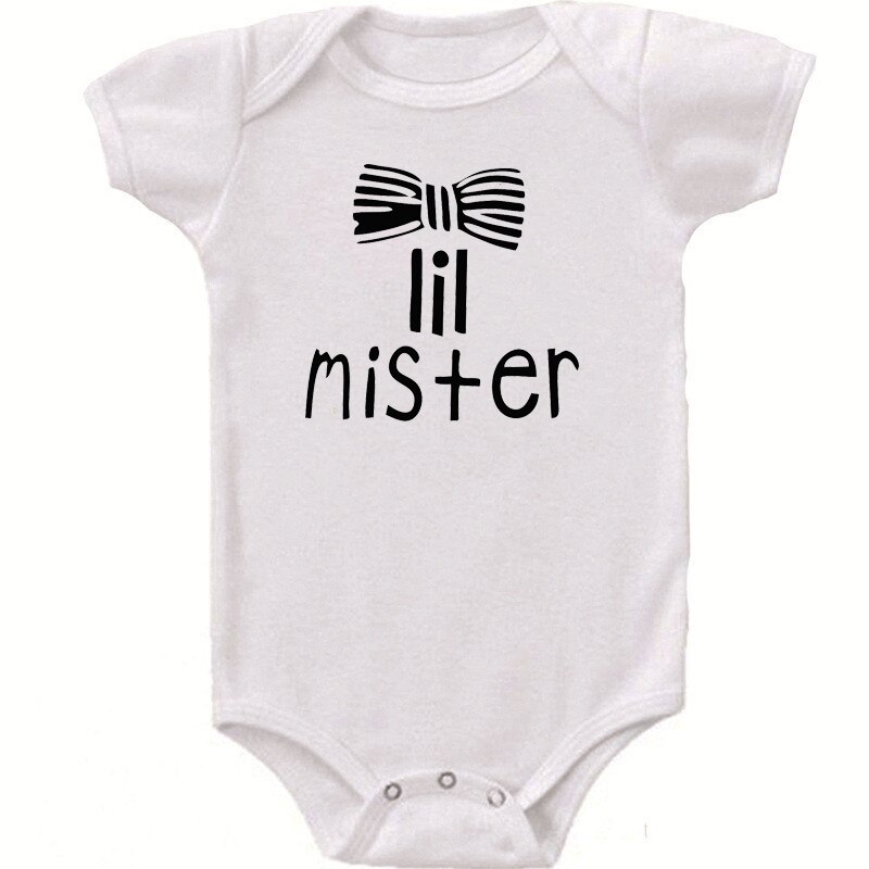 Lil Mister Printed Newborn Baby Bodysuit Cute Shor... – Grandado