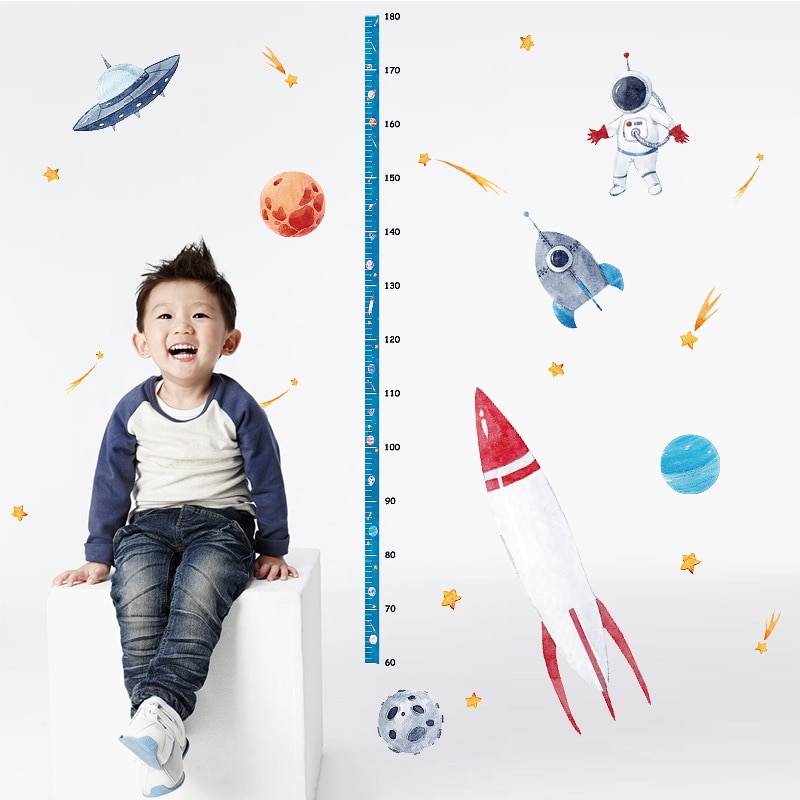 Rocket Height Measure Wall Sticker For Kids Rooms ... – Grandado