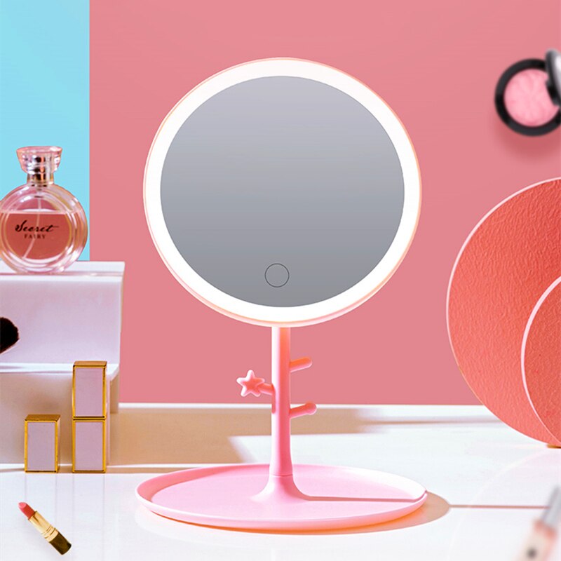 Makeup Mirror With Led Light Desktop Cosmetic Mirr... – Grandado