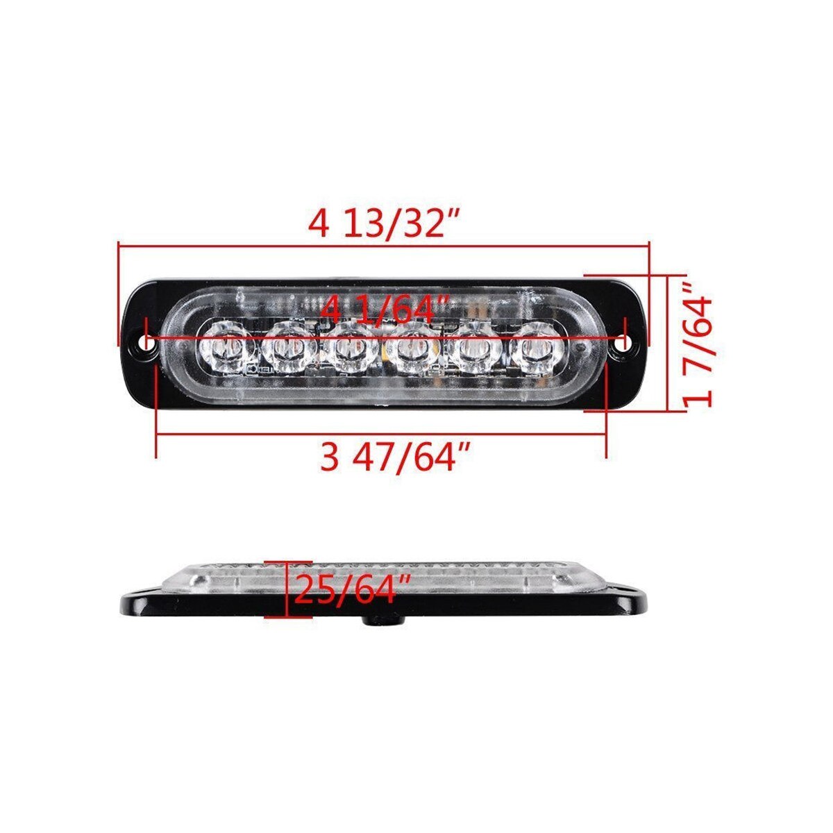 18W 12-24V 6 Red LEDs Strobe Light 18 Modes Ultra-... – Vicedeal