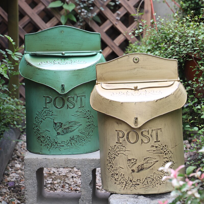 Metal Post Mail Box Vintage Farmhouse Rustic Style... – Grandado