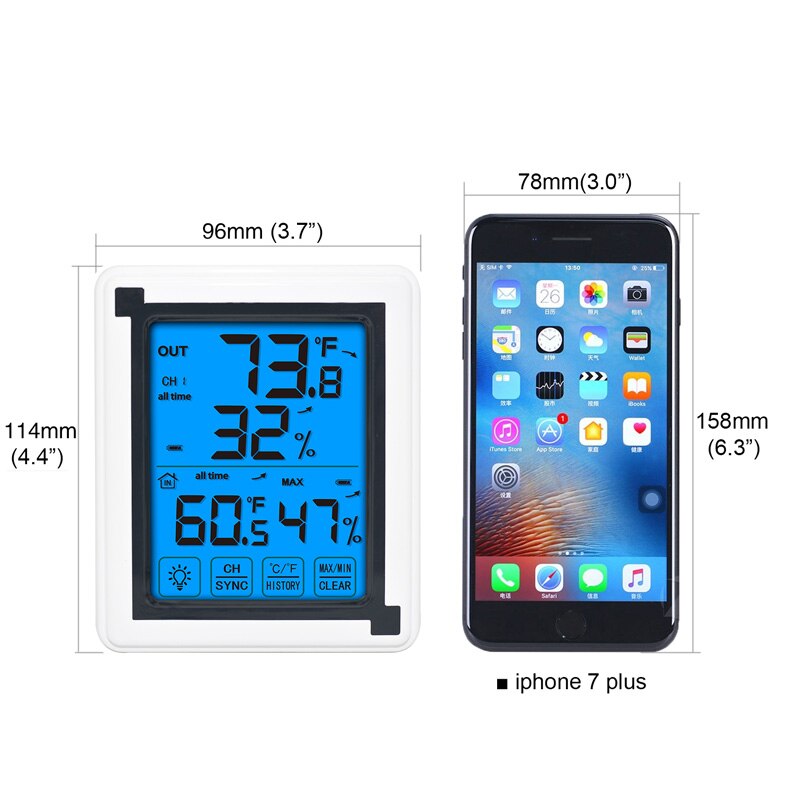 Touch Screen Digital Wireless Weather Station + Ou... – Grandado