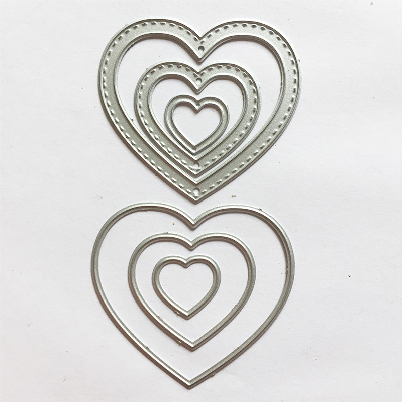 Love Heart Shapes Metal Cutting Dies Stencil Scrap... – Grandado