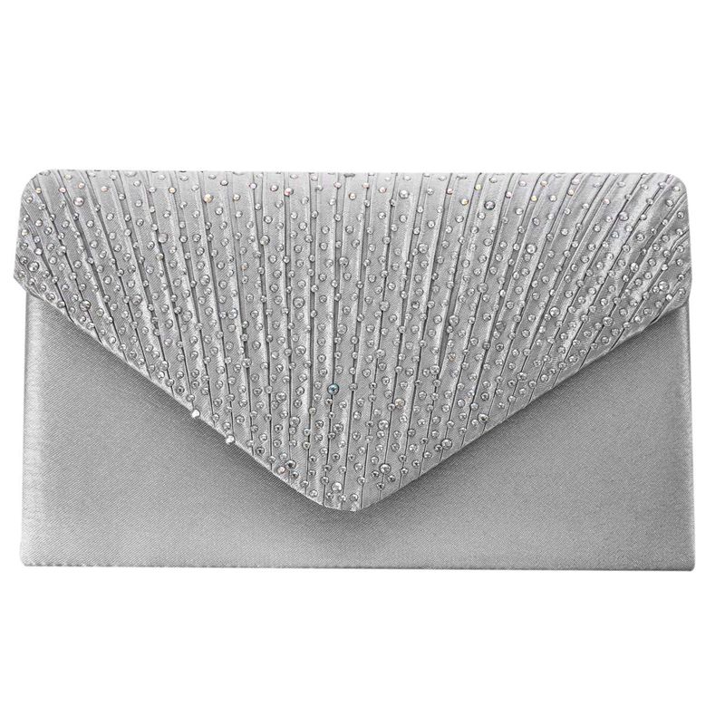 Womens Silk face Diamond Clutches Shoulder Bag Eve... – Vicedeal