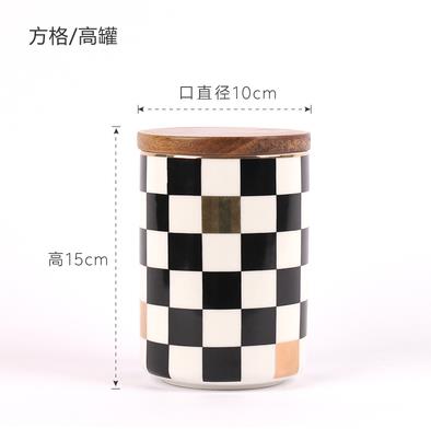 Nordic geometric pattern ceramic storage jar, tea ... – Grandado