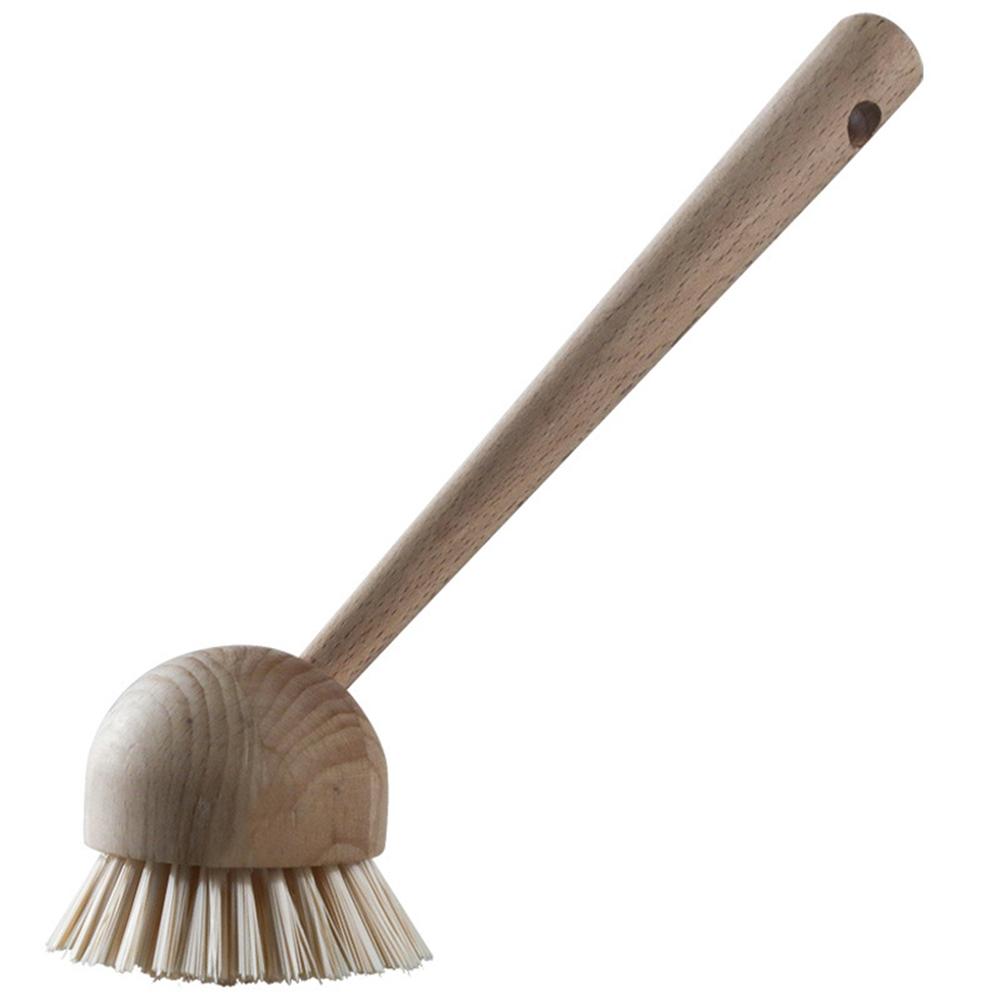 Palm Pot Brush Bamboo Round Mini Scrub Brush Natur... – Grandado