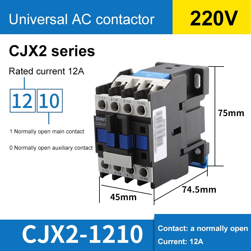 1PCS Universal AC Contactor CJX2 Series Single-Pha... – Vicedeal