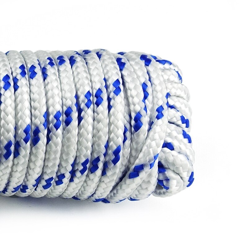 White&Blue 6mmx20m Heavy Duty Braided Polyprop... – Grandado