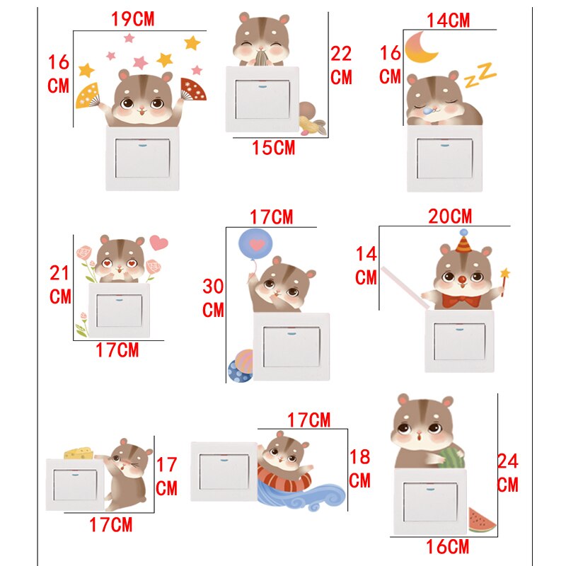 DIY 9 Hamster Light Switch Stickers Vinyl Decorati... – Grandado