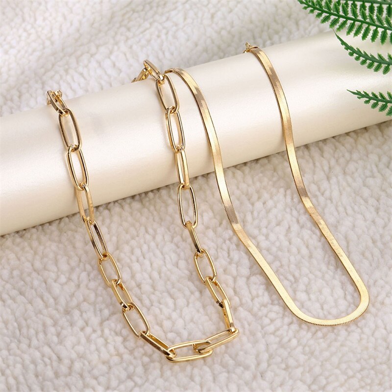 Gothic Golden Snake Chain Choker Ketting Punk Geom... – Vicedeal