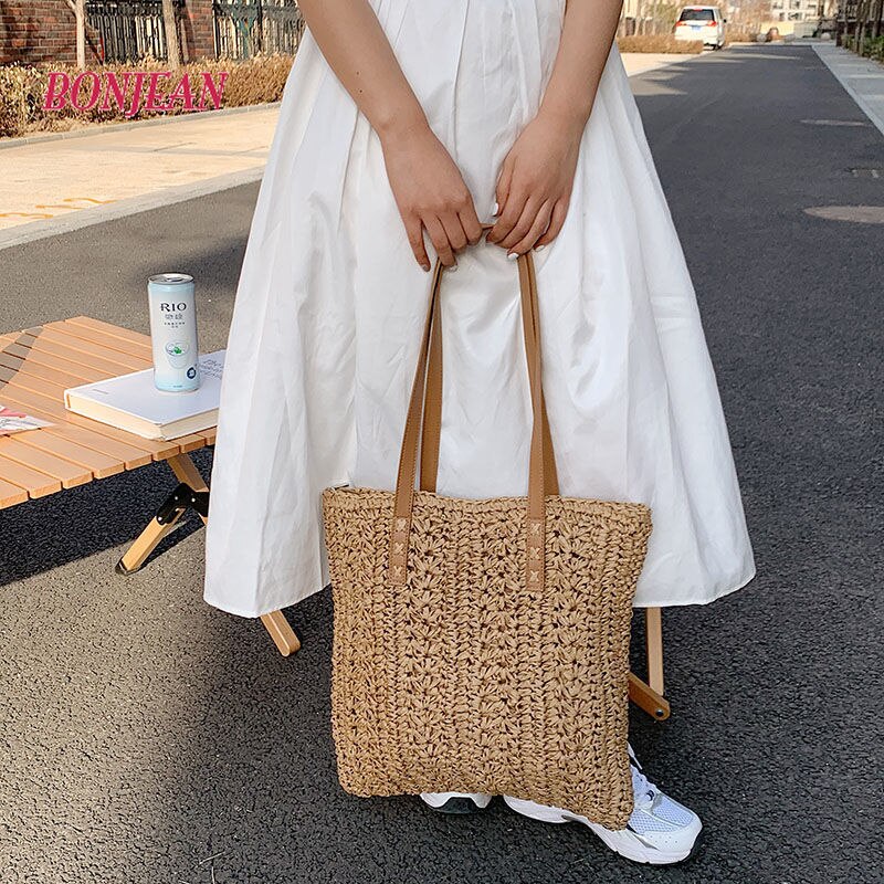 Female Weave Tote Bag Beach Bags Bohemian Women's ... – Grandado