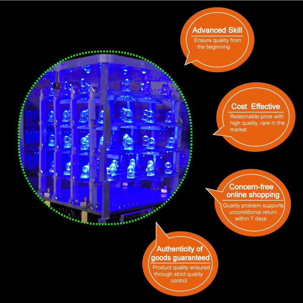 Keyestudio 4x4x4 LED C ube Kit for Arduino Project... – Grandado