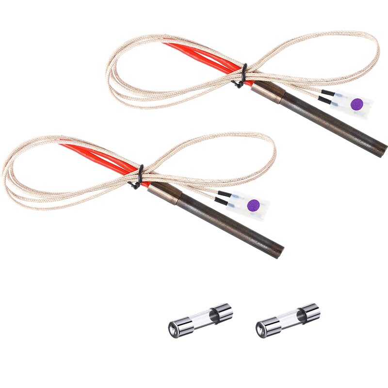 2 Sets Grill Rod Ignitor Kit with 2 Pieces Fuses Replacement Parts for ...