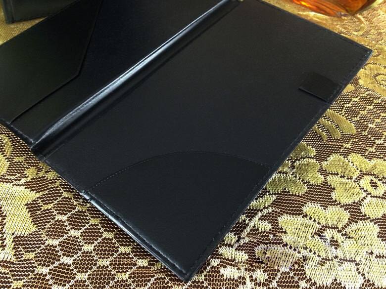 Black PU leather check folder restaurant hotel cof... – Vicedeal