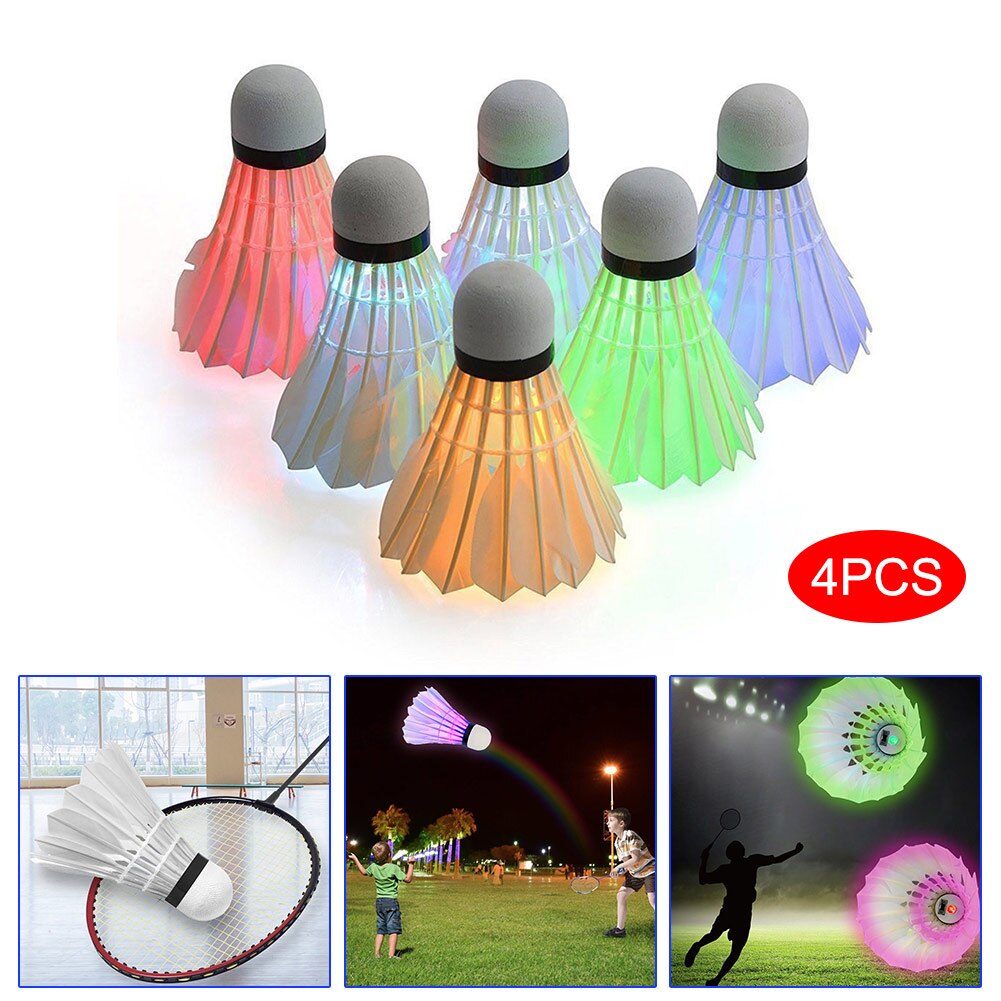 4 Pcs LED Badminton Shuttlecocks Lighting Birdies ... – Grandado