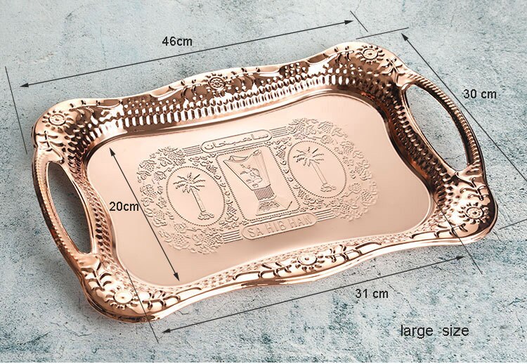 modern rectangle metal serving tray fruit tray cak... – Vicedeal