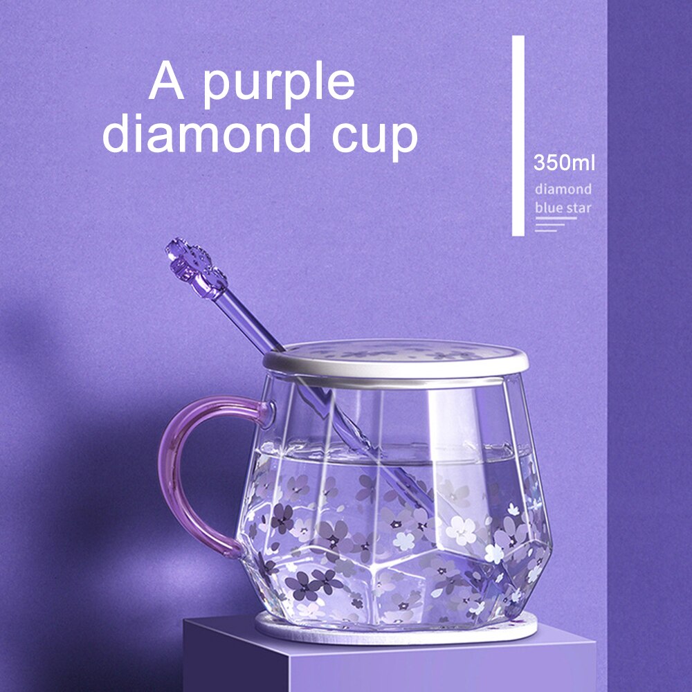 1Pc Sakura Glas Cup Diamant Thee Cup Met Roeren St... – Grandado
