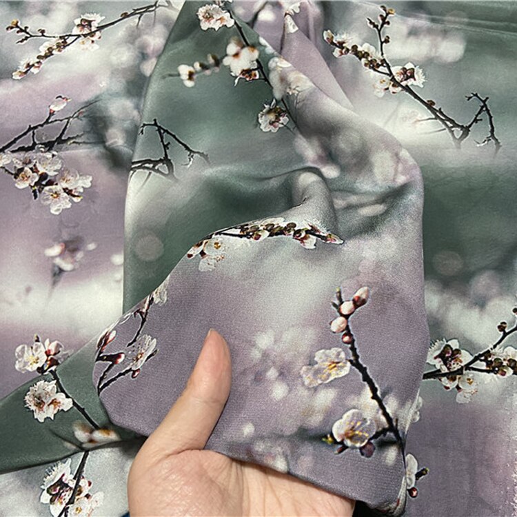 China style pure silk fabric paint silk crepe de c... – Grandado