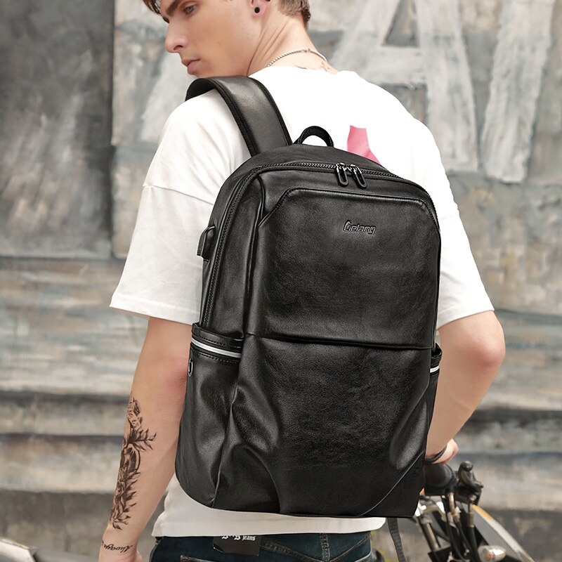 LIELANG Leather Backpack Men Waterproof Laptop Bac... – Grandado