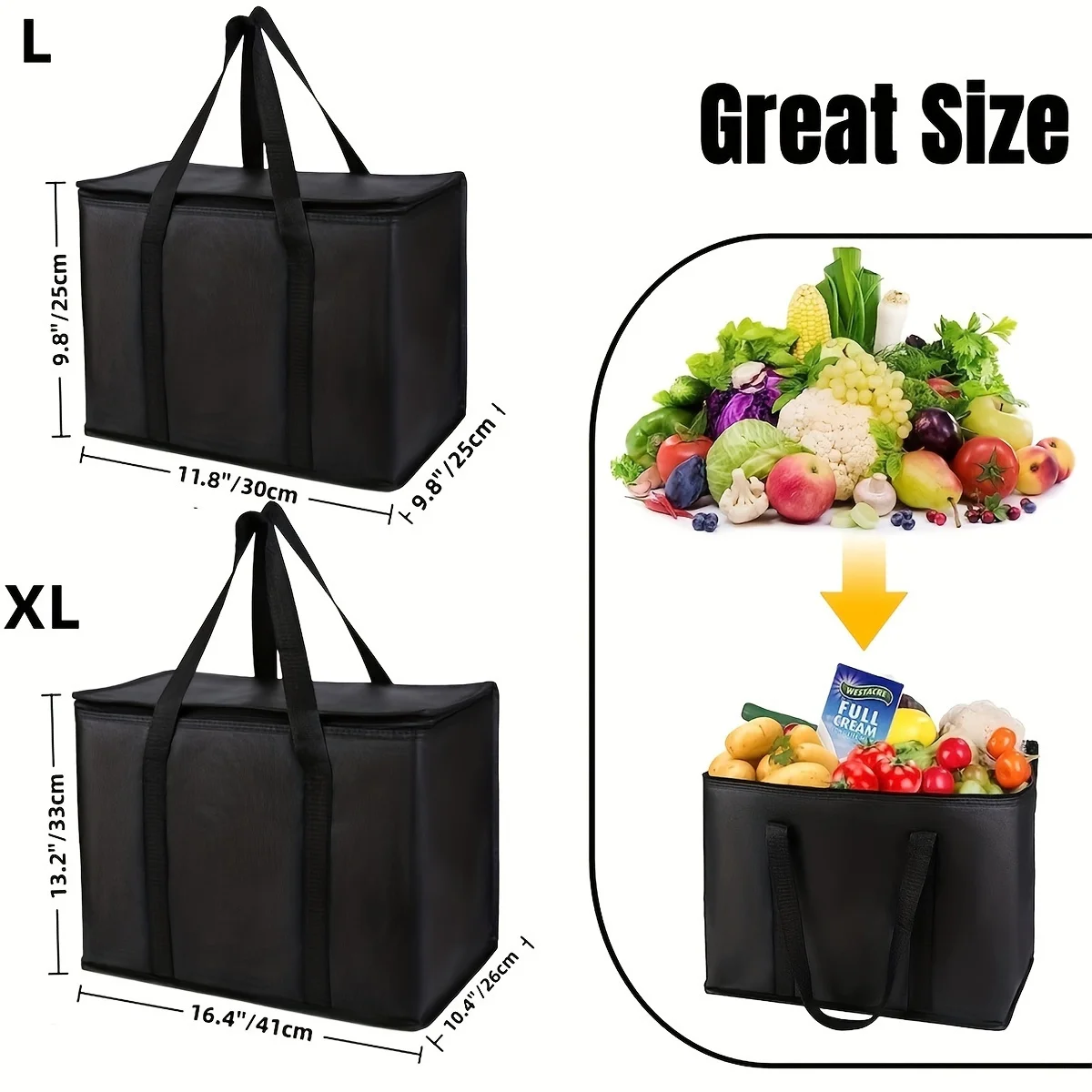XL/Large Insulated Bag: Keep Food & Cold For Hours... – Grandado