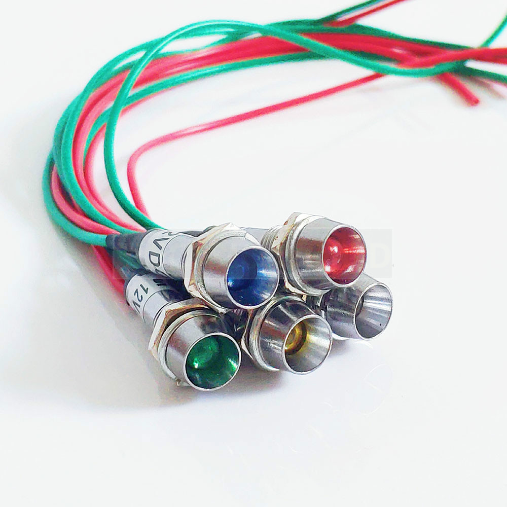 LED 8mm metal Indicator lights with lead wire powe... – Vicedeal