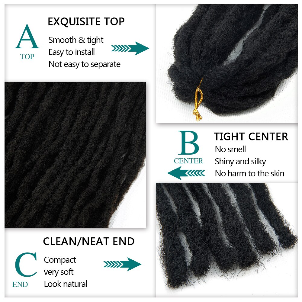 Synthetic Dreadlocks Soft Hair Various colors Blac... – Grandado