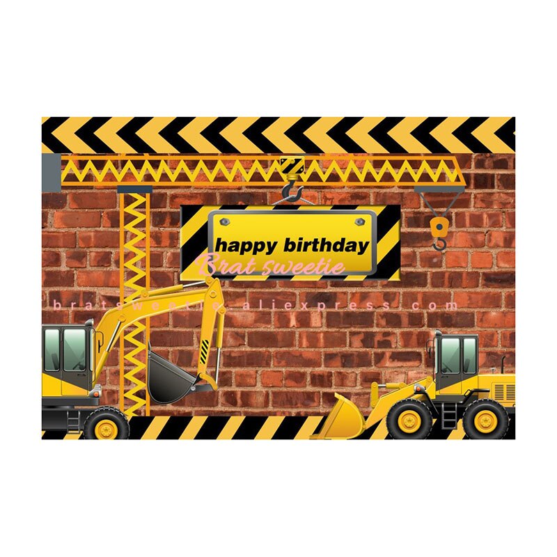 7x5ft Excavator Construction Party Backdrop Kids B... – Grandado