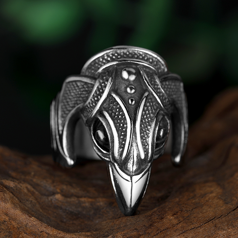 Animal Viking Men Stainless Steel Raven Ring Norse... – Vicedeal
