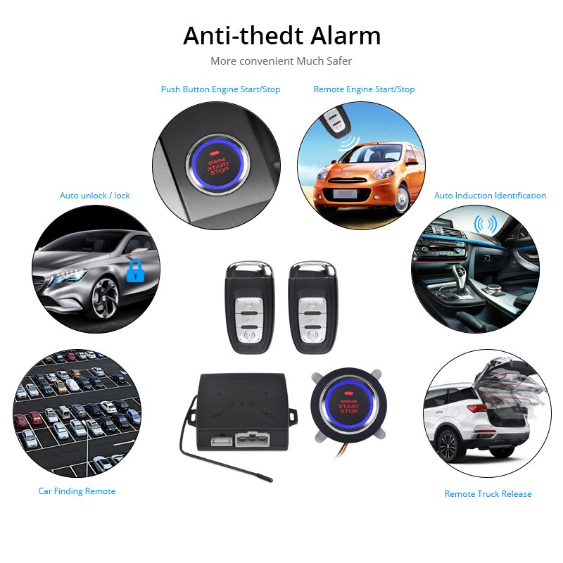 EFHIPS PKE alarm system car smart key remote car a... – Grandado