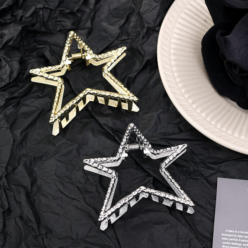 Harajuku Hollow Star Pentagram Star Hair Claws Swe... – Grandado